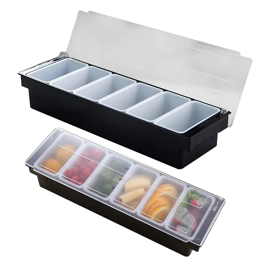 6 Compartment Trays Detachable Topping Station Plastic - MunchiesHouse